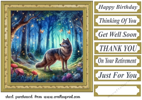 Magical forest wolf card front 11 - CUP1289707_659 | Craftsuprint