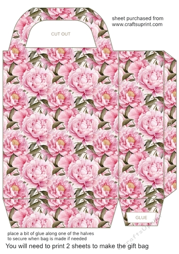Peonies gift bag 2 - CUP1290439_659 | Craftsuprint