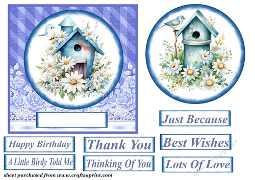 Blue bird card front 1 - CUP1291574_659 | Craftsuprint
