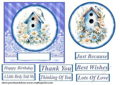 Blue bird card front 3 - CUP1291576_659 | Craftsuprint