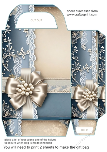 Blue floral lace gift bag 5 - CUP1305083_659 | Craftsuprint