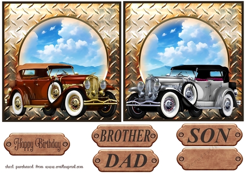 2 Classic car card fronts 2 - CUP1305806_659 | Craftsuprint