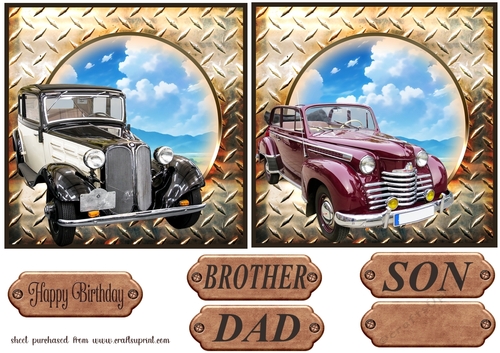 2 Classic car card fronts 3 - CUP1305807_659 | Craftsuprint