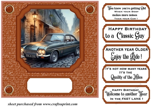 Retro car card front 11 - CUP1309183_659 | Craftsuprint