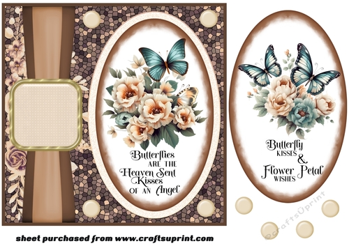 Oval Butterfly card front - CUP1311386_659 | Craftsuprint