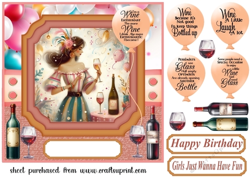 Girls just wanna have fun card front 3 - CUP1312546_659 | Craftsuprint