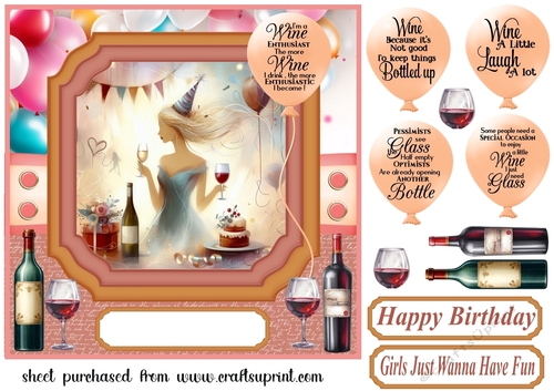 Girls just wanna have fun card front 4 - CUP1312547_659 | Craftsuprint