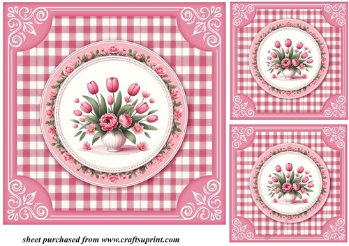 3 Pink tulips card front/toppers 7 - CUP1314236_659 | Craftsuprint