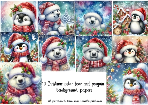 10 Polar bear and penguin backgrounds kit(jpeg) - CUP1318547_659 ...