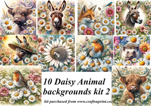 10 Daisy animal backgrounds kit 2 - CUP1321772_659 | Craftsuprint