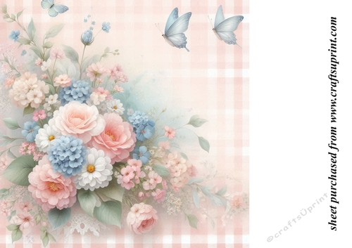 Floral gingham background sheet 1 - CUP1322014_659 | Craftsuprint