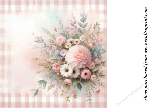 Floral gingham background sheet 3 - CUP1322016_659 | Craftsuprint