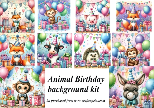 10 Animal Birthday background kit - CUP1324104_659 | Craftsuprint