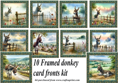 Framed donkey card front kit - CUP1324634_659 | Craftsuprint