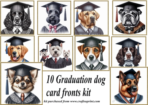 Graduation pup card front kit 1 - CUP1324636_659 | Craftsuprint