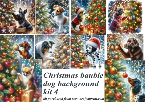 Christmas bauble dog backgrounds kit 4 - CUP1326013_659 | Craftsuprint