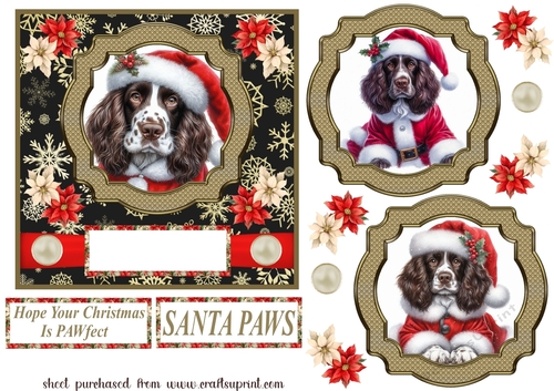 Liver and white Springer Spaniel Santa card front - CUP1327763_659 ...