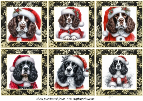 Springer Spaniel Santa toppers - CUP1327997_659 | Craftsuprint