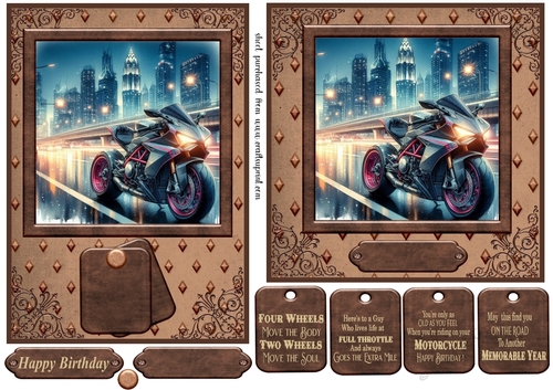 7x5 and 6x6 motorbike scene card fronts 11 - CUP1334789_659 | Craftsuprint