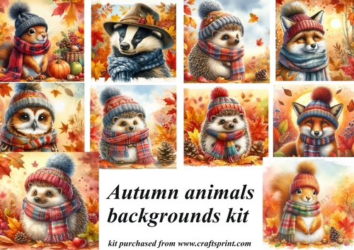 Autumn animals backgrounds kit - CUP1335896_659 | Craftsuprint