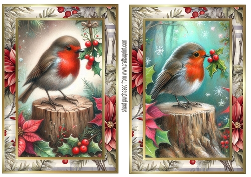2 Christmas robin card fronts 2 - CUP1338888_659 | Craftsuprint