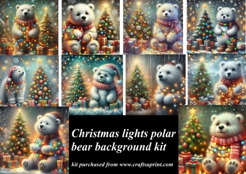 Christmas lights polar bear backgrounds kit - CUP1338926_659 | Craftsuprint