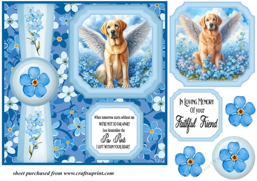 Forget me not 2 panel yellow Labrador card front 1 - CUP1342688_659 ...