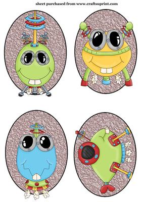 4 Space Alien Toppers - CUP135197_659 | Craftsuprint