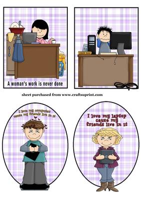 4 Computer Theme Toppers 1 - CUP135384_659 | Craftsuprint