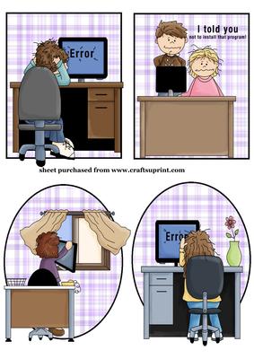 4 Computer Theme Toppers 2 - CUP135386_659 | Craftsuprint