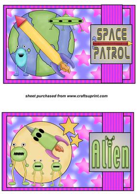 2 Childrens Space Card Fronts/toppers - CUP169701_659 | Craftsuprint