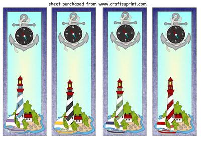 4 Lighthouse Themed Bookmarks Set 1 - CUP256834_659 | Craftsuprint
