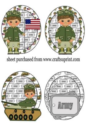 4 Army Themed Toppers - CUP336202_659 | Craftsuprint