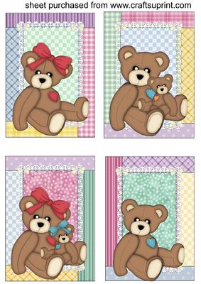 4 Cute Teddy Toppers - CUP372684_659 | Craftsuprint