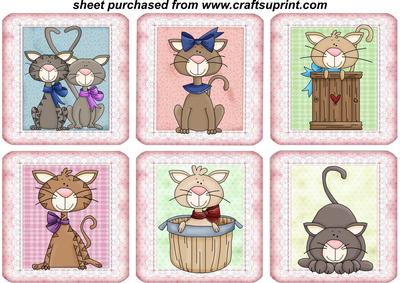 6 Cute Cat Toppers - CUP376505_659 | Craftsuprint