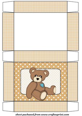 Cute Teddy Gift Box 3 - CUP381379_659 | Craftsuprint