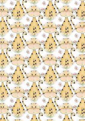 Cute Floral Cat Backing Sheet 3 - CUP383072_659 | Craftsuprint