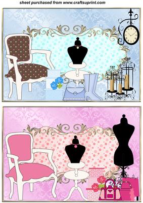2 Ladies Fashion Themed Card Fronts - CUP384592_659 | Craftsuprint
