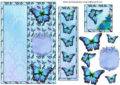 Blue Butterfly Bookmark Card Front - CUP385811_659 | Craftsuprint