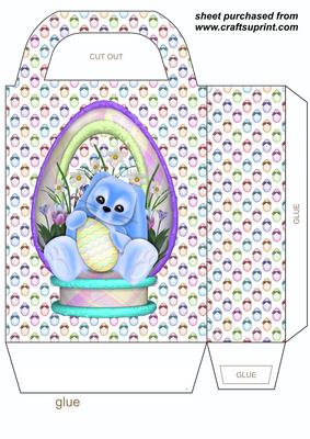 Blue Easter Bunny Gift Bag 2 - CUP388140_659 | Craftsuprint