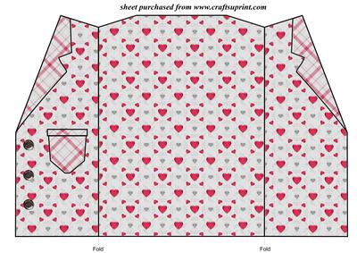 Red and Grey Hearts Jacket Card Blank - CUP388186_659 | Craftsuprint