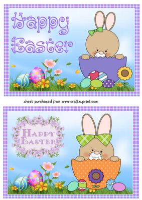 2 Easter Bunny Card Fronts 1 - CUP389541_659 | Craftsuprint