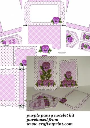 Purple Pansy Notelet Kit - CUP390470_659 | Craftsuprint