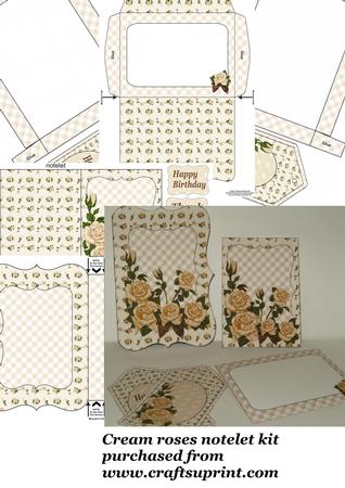 Cream Roses Notelets Kit - CUP390480_659 | Craftsuprint