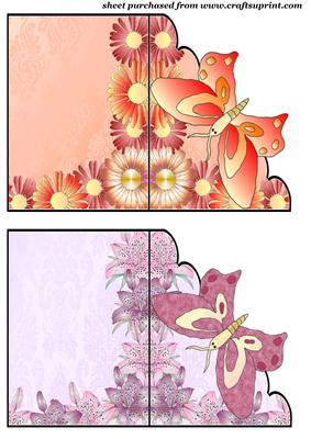 Orange and Red Floral Butterfly Notelet Cards - CUP391815_659 ...