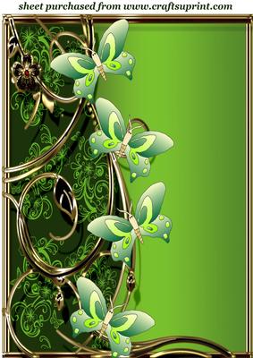 Green Floral Butterfly Topper - CUP392744_659 | Craftsuprint