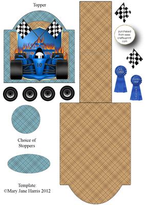 Blue F1 Car Easel Card - CUP396531_659 | Craftsuprint