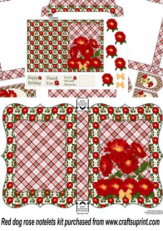 Dog Rose Notelets Kit - CUP397673_659 | Craftsuprint