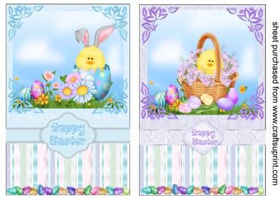 2 Easter Chick Card Fronts - CUP400010_659 | Craftsuprint