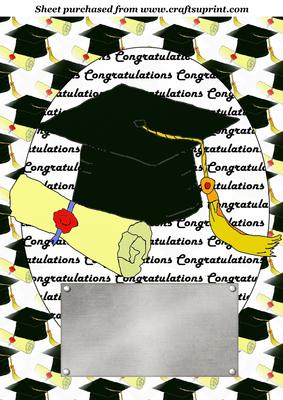 Black Cap and Scroll Graduation Topper - CUP403490_659 | Craftsuprint